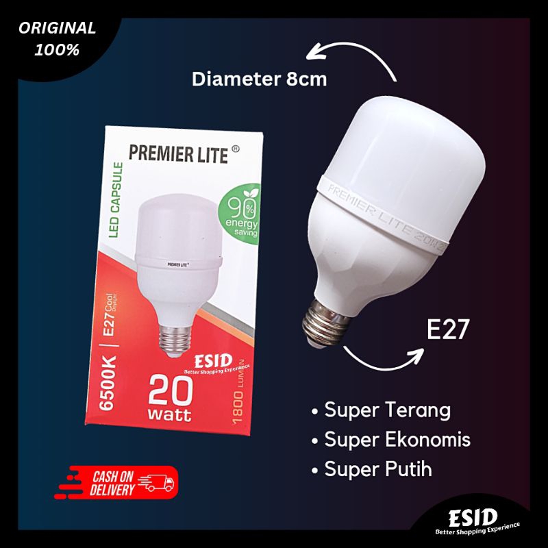 Jual Premier Lampu Led Jumbo 20w | Bohlam Led Super Putih | Super Terang & Awet | Premier Led ...