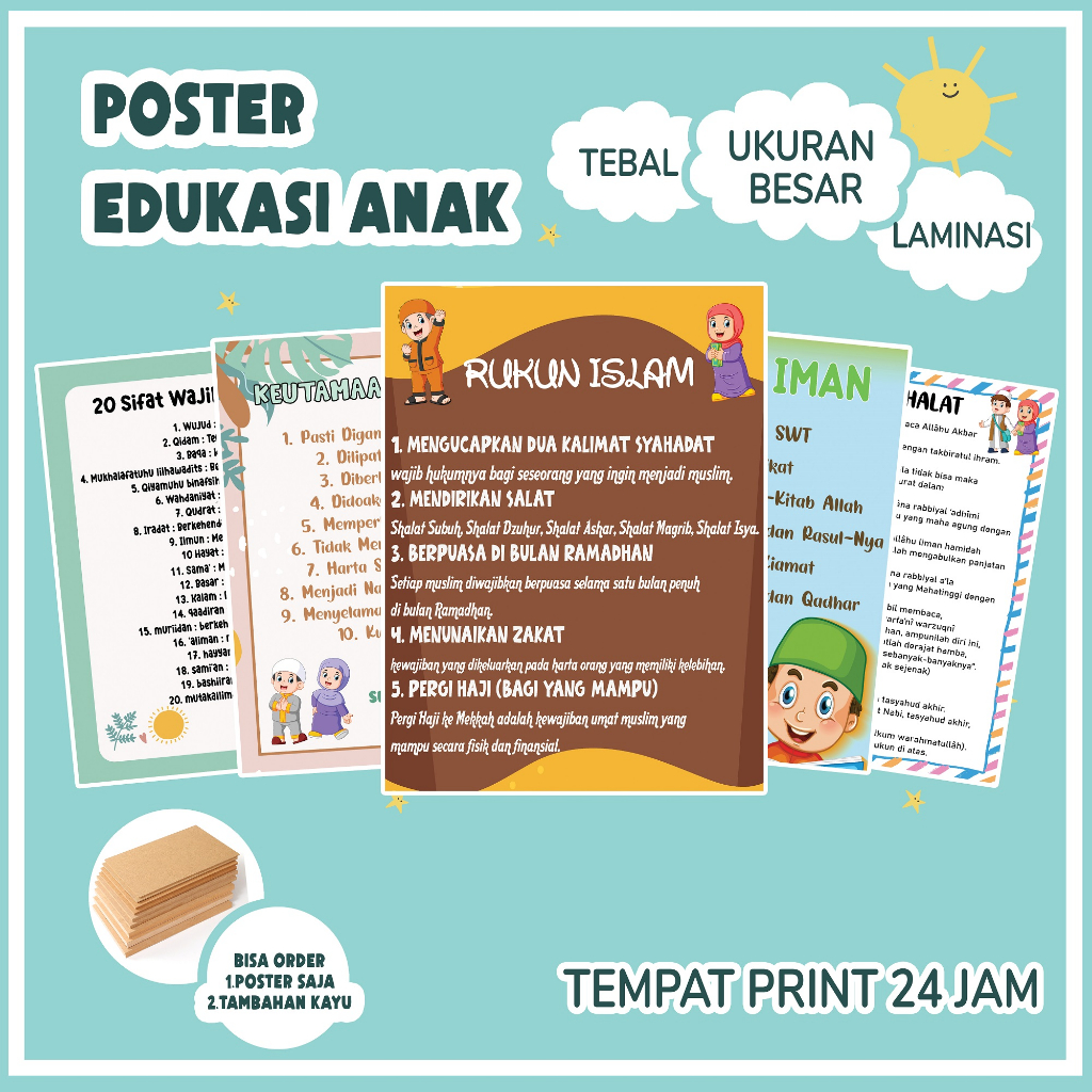 Jual BERKAH PS001 ISLAMI-POSTER EDUKASI ISLAMI UK 32X42CM/ HIASAN ...