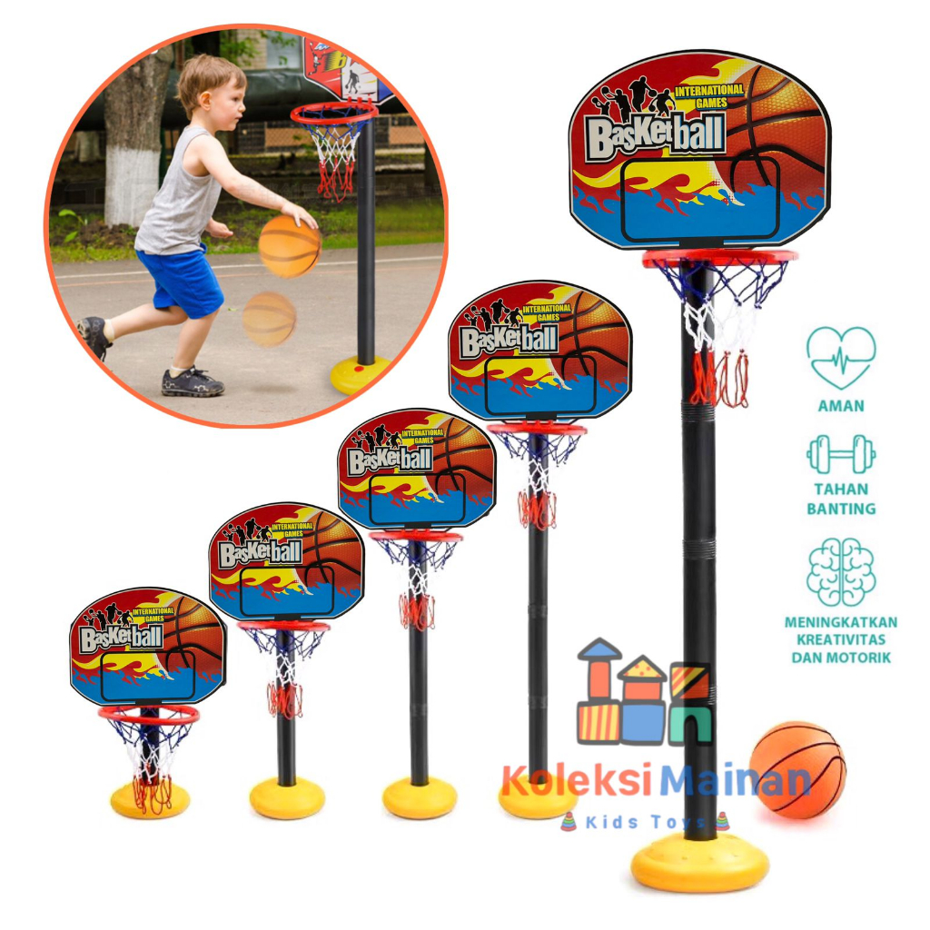 Jual Mainan olahraga anak stand basketball ring bola basket portable ...