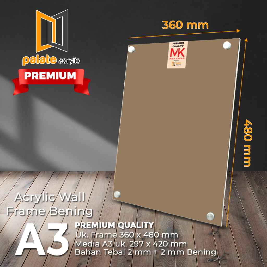 Jual AKRILIK FRAME A3 / ACRYLIC FRAME A3 2MM LANDSCAPE / PORTRAIT ...