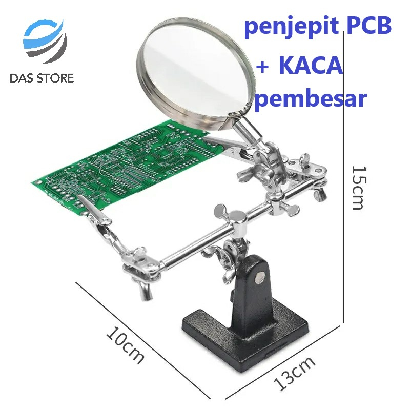 Jual Penjepit PCB dengan Kaca Pembesar PCB Holder with Magnifying Glass ...