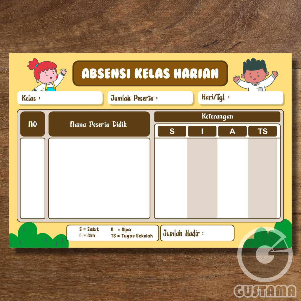 Jual Poster Absensi Kelas Harian, Poster Edukasi Laminasi A3 | Shopee ...