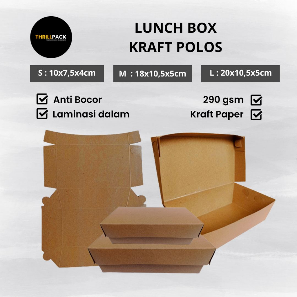 Jual Paper Lunch Box Kraft M Polos 290 GSM Lipatan / Lembaran - Paper ...
