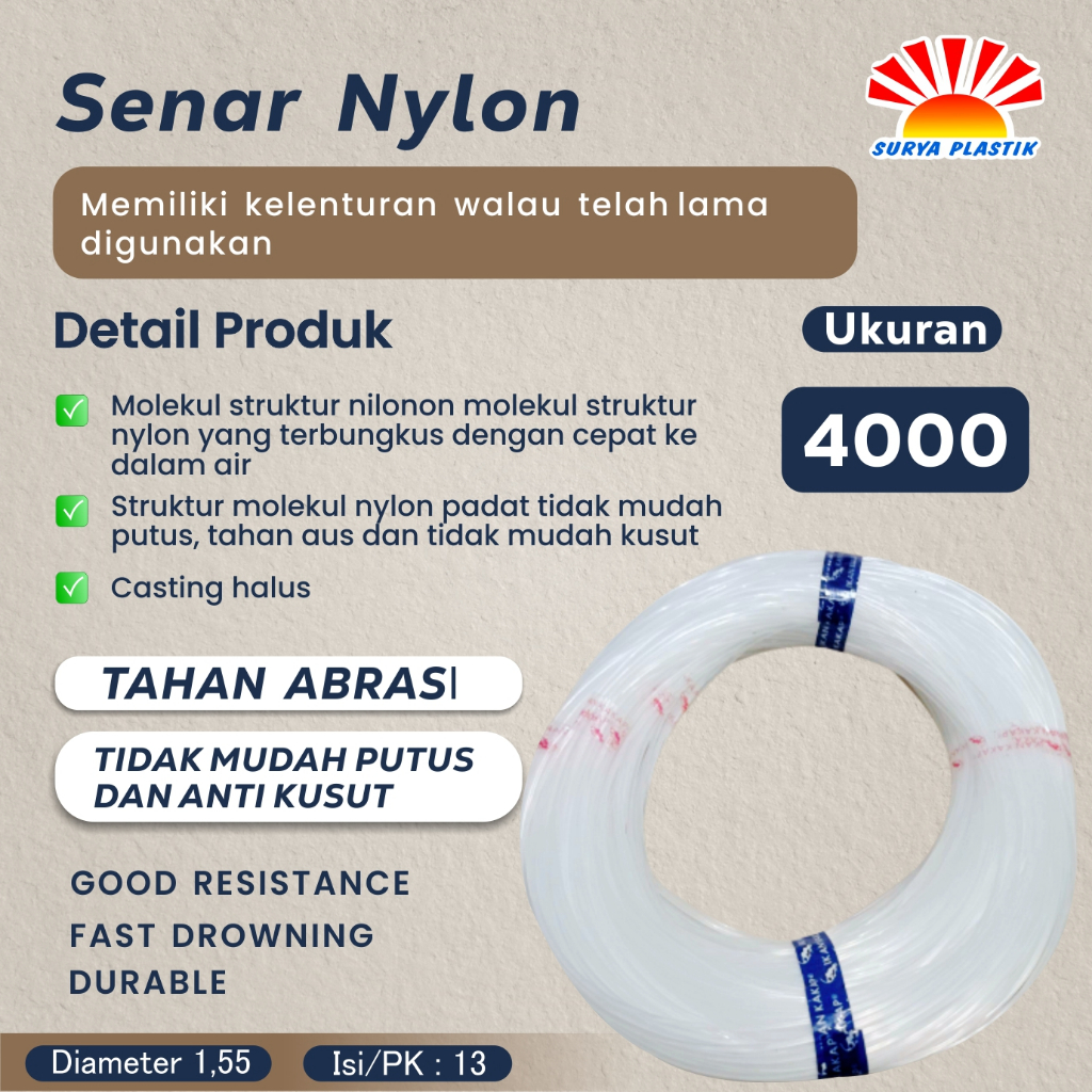Jual Senar Cap Ikan Kakap Ukuran 4000 (130) per Roll /Tali Senar ...
