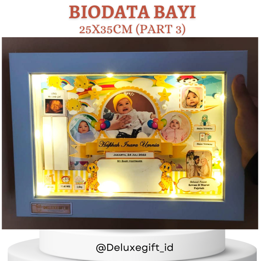 Jual BIODATA BAYI & ANAK 3D atau 2D UKURAN 35 x 25 Cm [Desain PART 3 ...