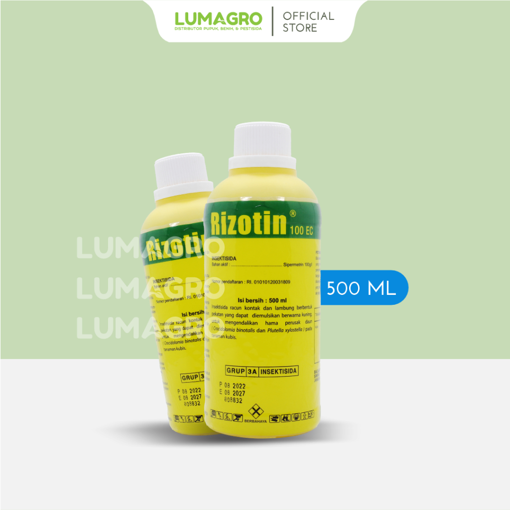 Jual Insektisida Rizotin 100EC 500ml Sipermetrin Obat Pengendali Hama ...
