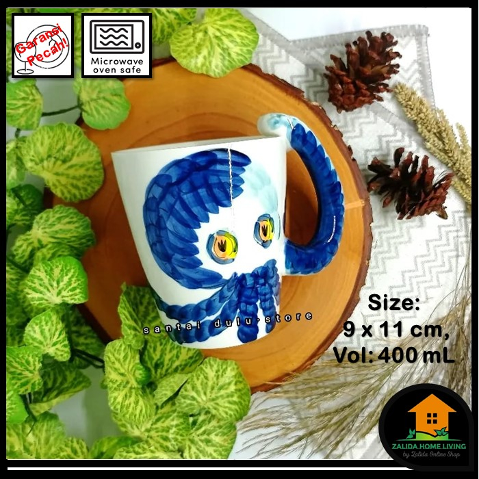 Jual Mug Keramik 3D Tiga Dimensi Hewan Lucu Cangkir Keramik Octopus Mug ...