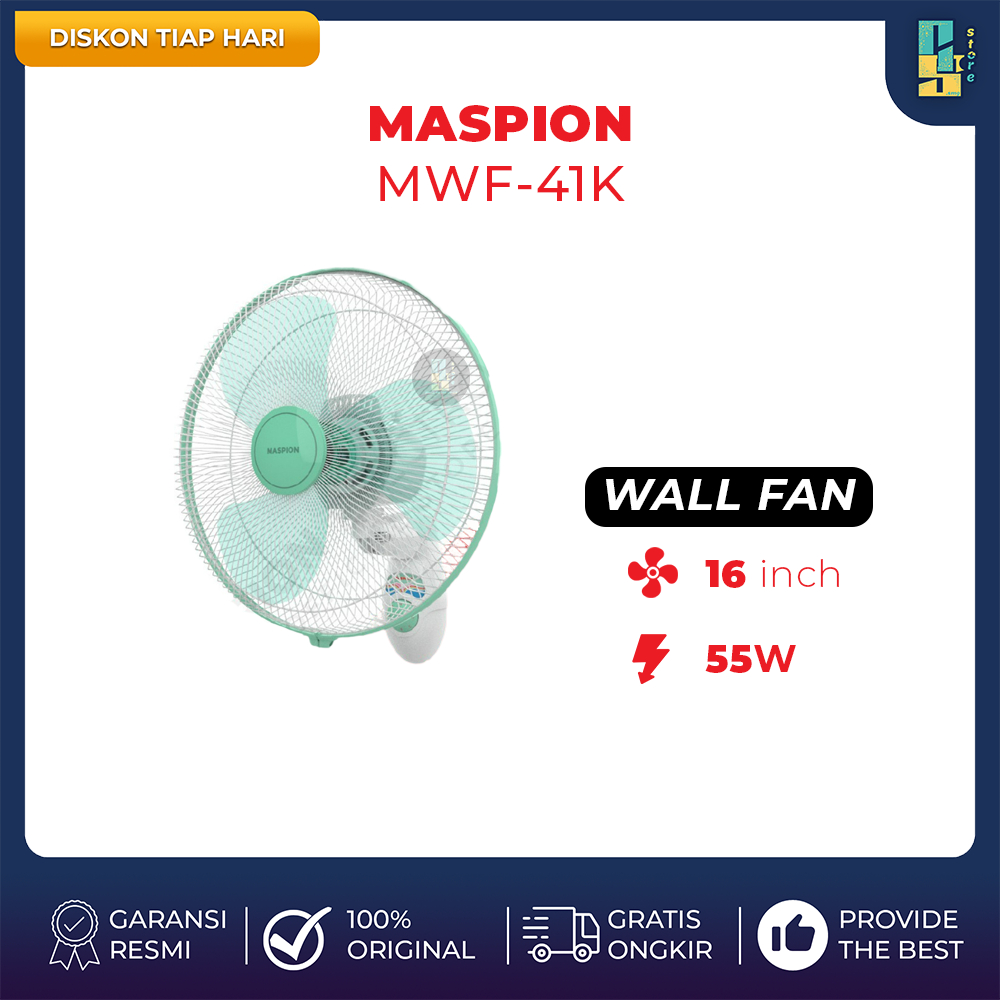 Jual Maspion MWF-41K Wall Fan KIPAS ANGIN DINDING (16 INCH/400 mm ...