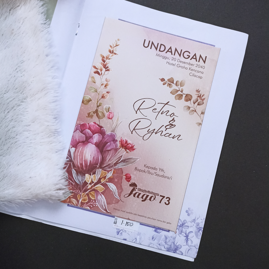 Jual Undangan Pernikahan/Resepsi "Jago 73" Simple, Elegant, Cantik ...