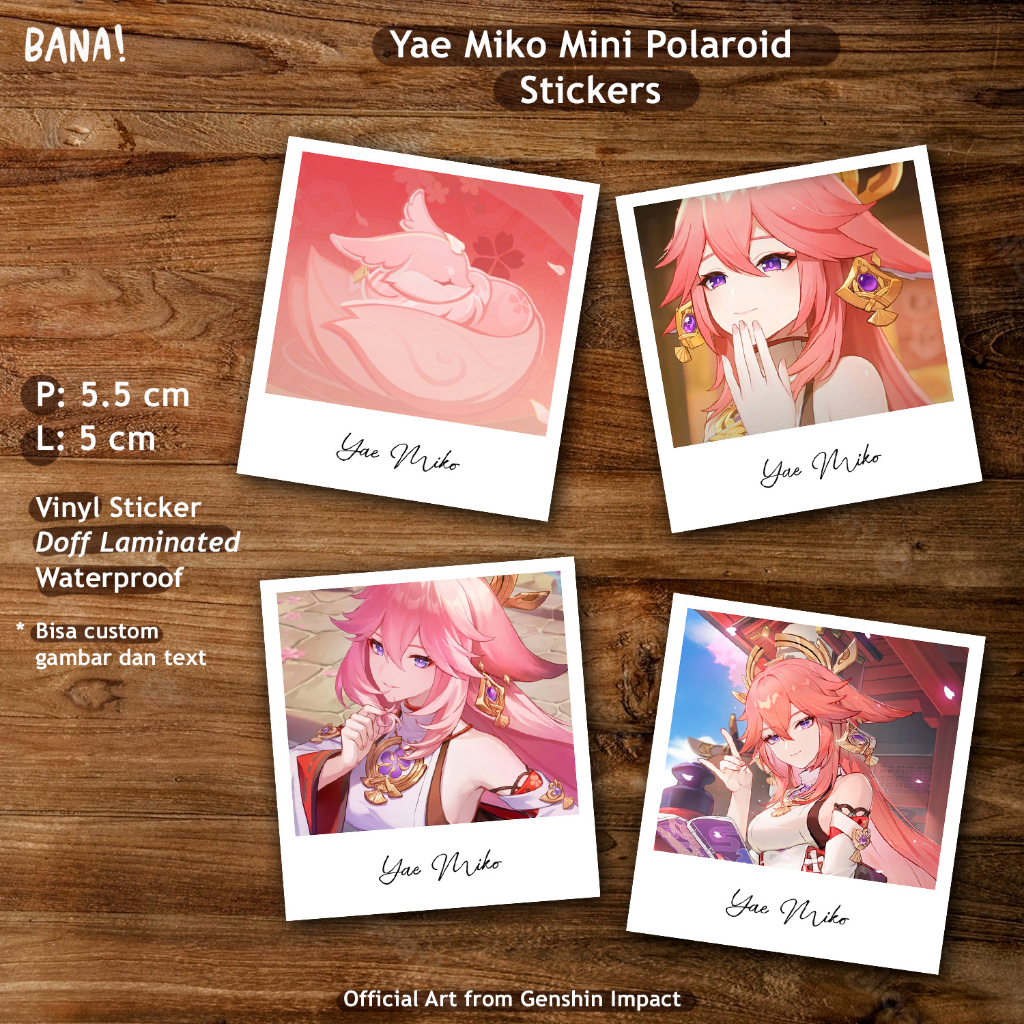 Jual Mini Polaroid Stiker YAE MIKO Genshin Impact Stiker Anime Premium ...