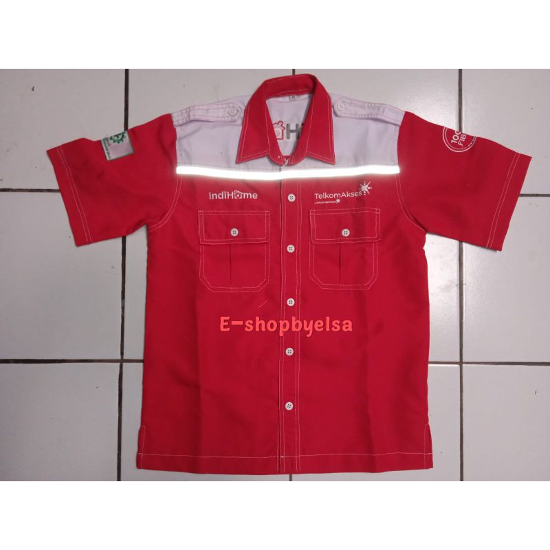 Jual NEW Seragam Indihome Lengan Pendek Baju Telkom Kemeja Kerja Pria ...