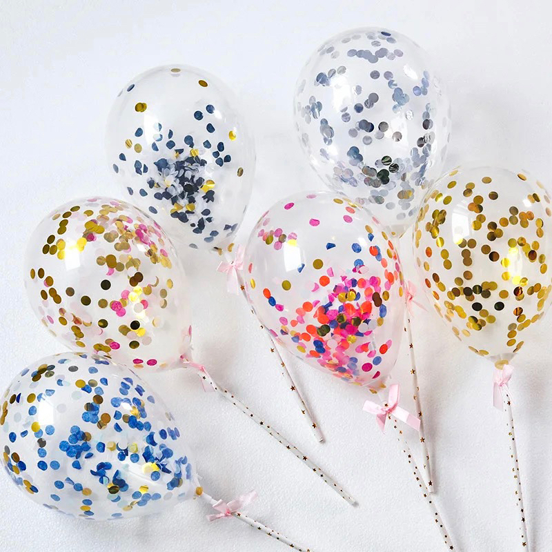 Jual Topper Kue 5 inch Balon Confetti Bentuk Hati / Cake Topper ...