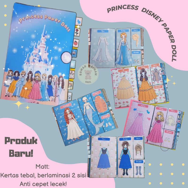 Jual PAPERDOLL PAPER DOLL DISNEY QUIET BOOK MAINAN KERTAS MAINAN ...