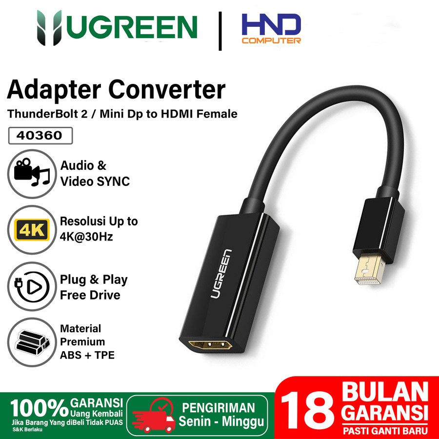 Jual UGREEN Kabel Mini DisplayPort to HDMi Kabel Converter - 40360 ... Jual UGREEN Kabel Mini DisplayPort to HDMi Kabel Converter - 40360 ...
