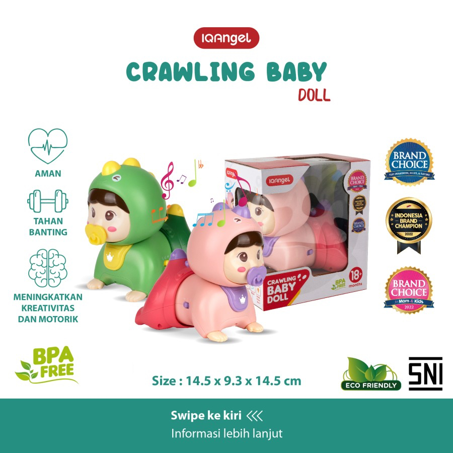 Jual IQ ANGEL Crawling Baby Doll / Boneka Bayi Merangkak IQ 0709 ...