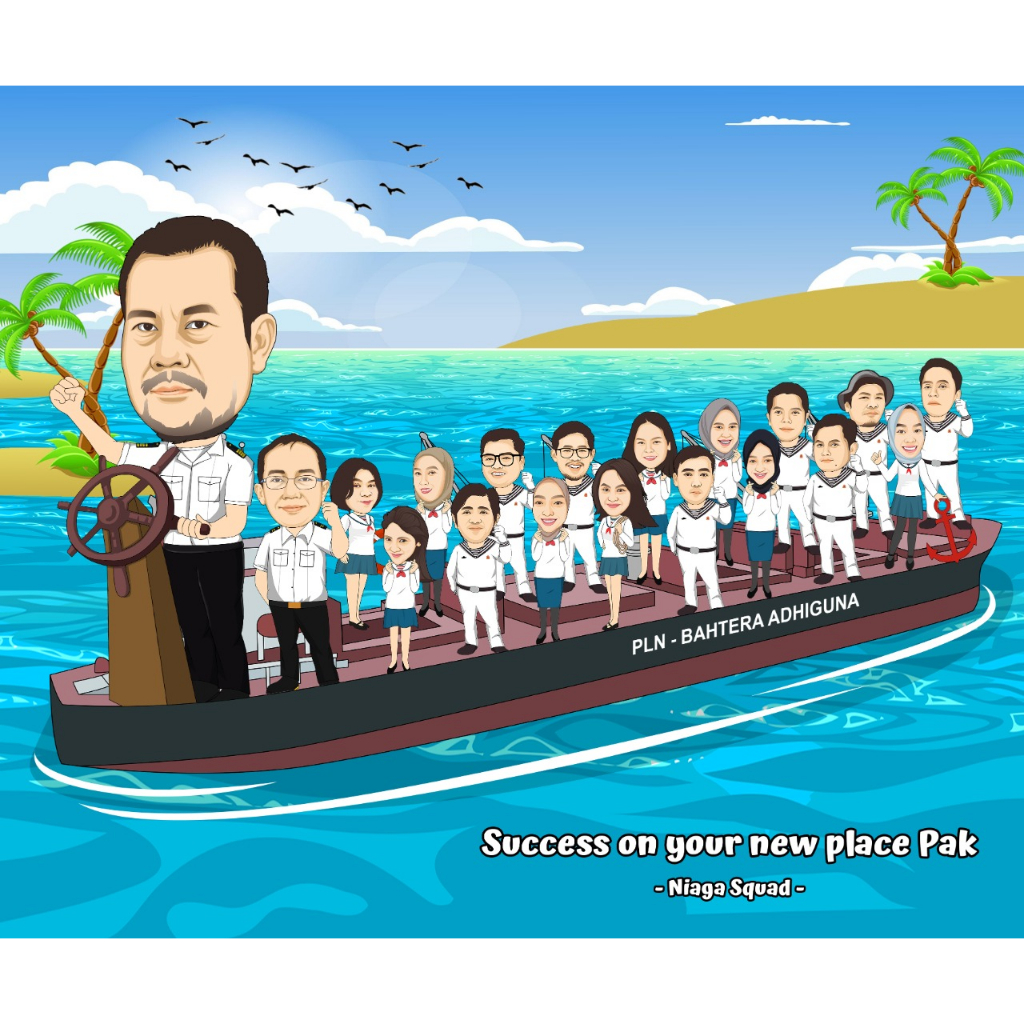 Jual Karikatur Kado Hadiah Perpisahan Farewell Lucu Murah / Pengerjaan ...