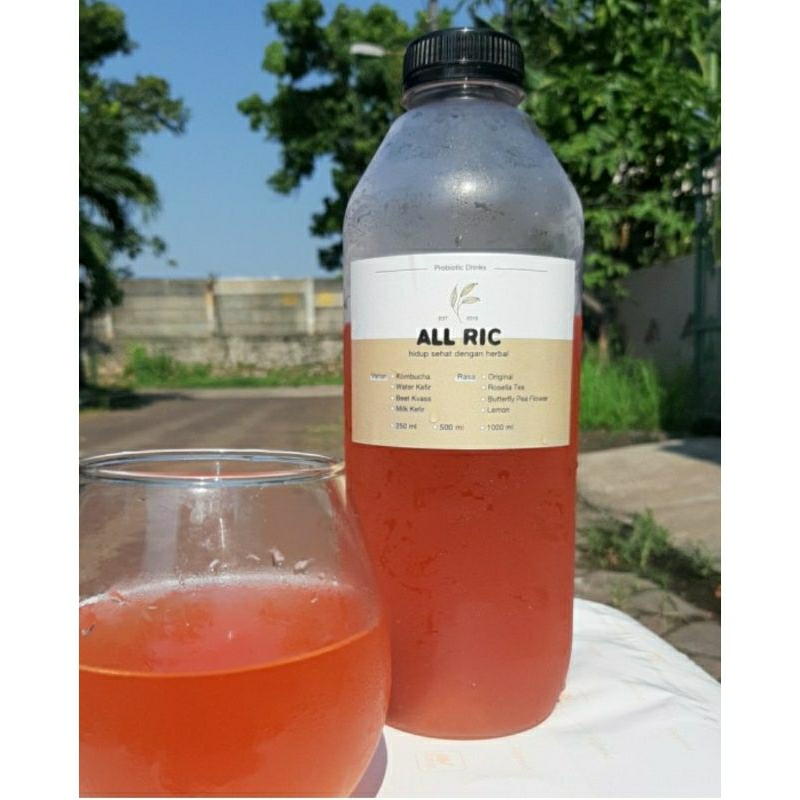 Jual water kefir rosella tea 1000ml/less sugar/vegan/dairy free/gluten ...