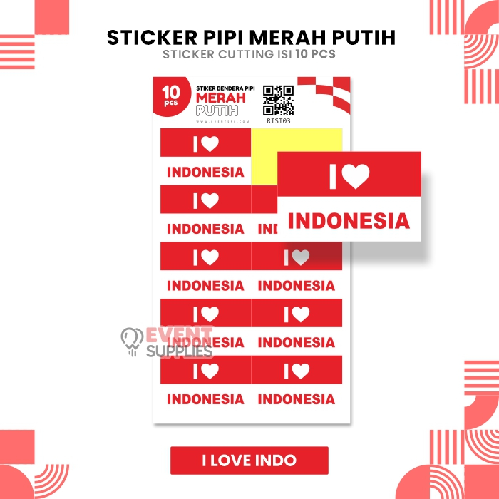 Jual Stiker Pipi HUT RI Bendera Merah Putih / Sticker Pipi Kemerdekaan ...