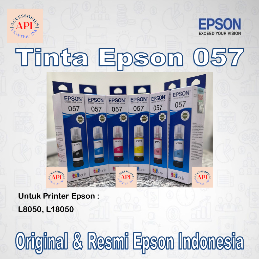 Jual Tinta Epson 057 - 1 Set - Original Resmi - Tinta Epson L8050 ...