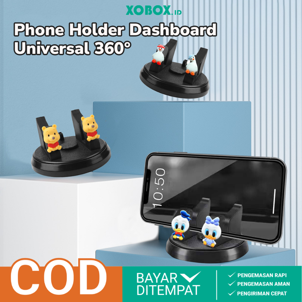 Jual Holder HP Mobil Universal 360 Derajat Dudukan HP Dashboard Mobil Aneka Karakter HM015 ...