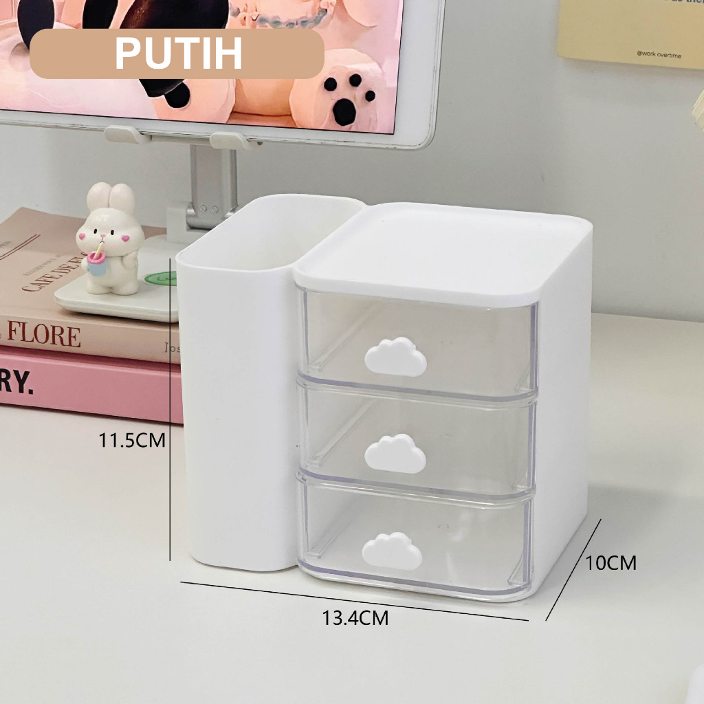 Jual Kotak Tempat Penyimpanan Alat Tulis Organizer Meja Laci 3 Tingkat ...