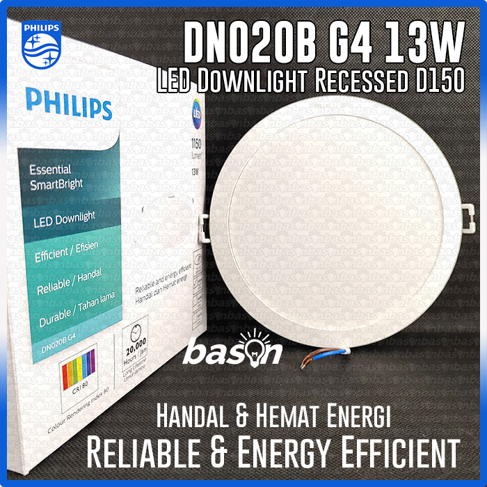 Jual PHILIPS DN020B 13W G4 LED12 6 inch / 150mm - LED Downlight setara 14W G3 / 15W G2 | Shopee ...