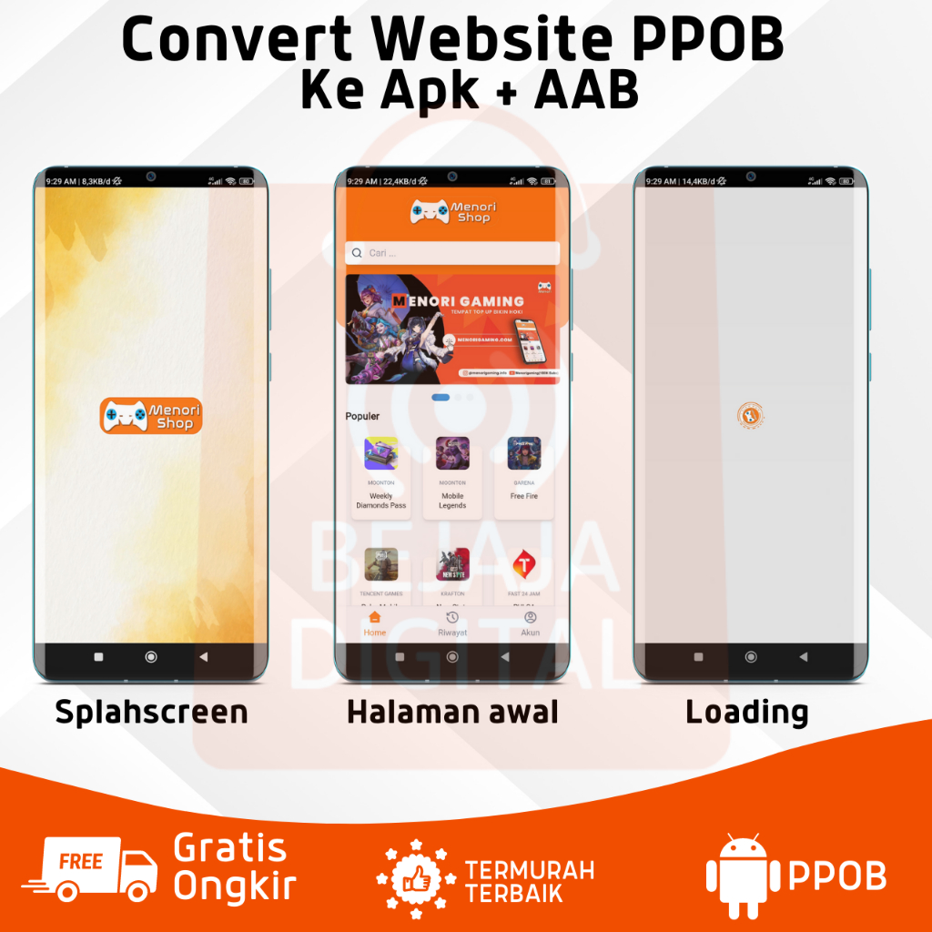 Jual Jasa Convert Website PPOB jadi Aplikasi APK dan AAB Ringan untuk PLAYSTORE | Ubah Website ...