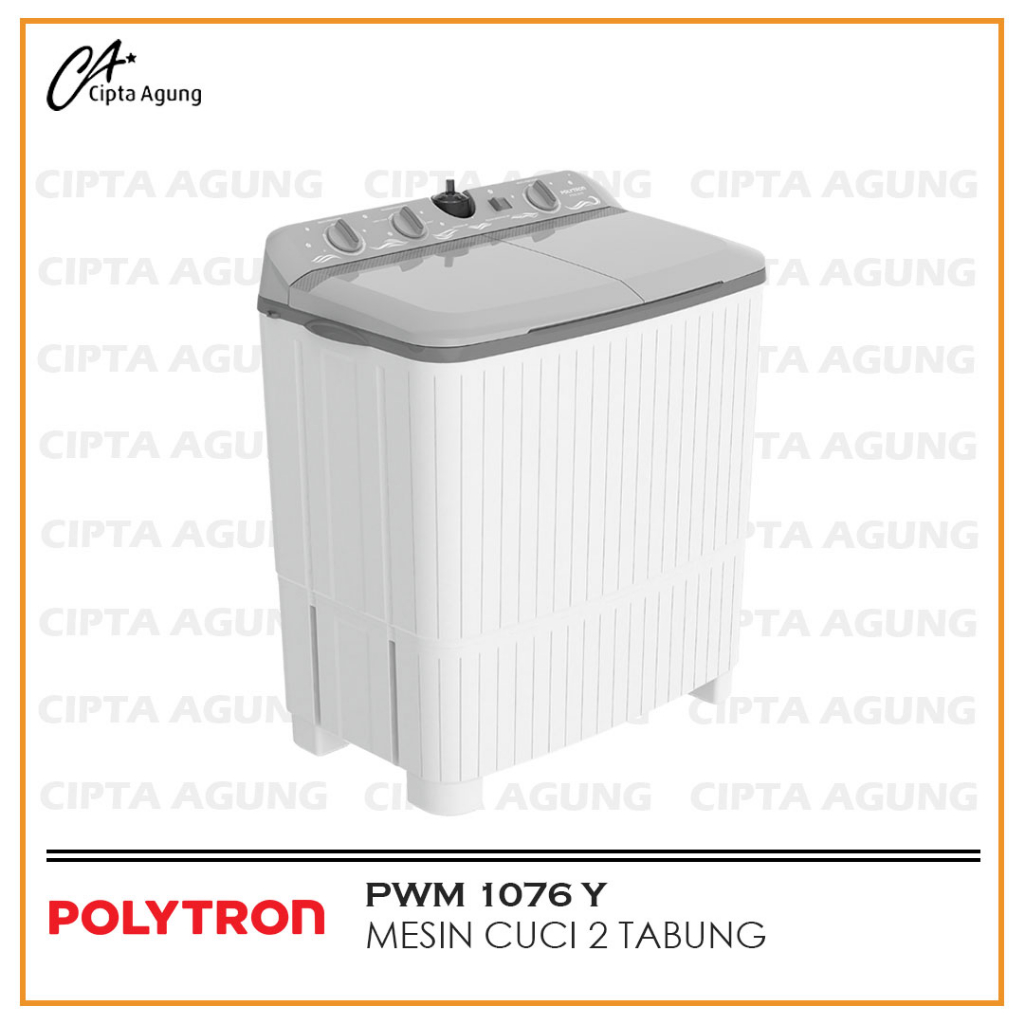 Jual POLYTRON MESIN CUCI 2 TABUNG 10 KG PWM 1076 Y [BDG] | Shopee Indonesia