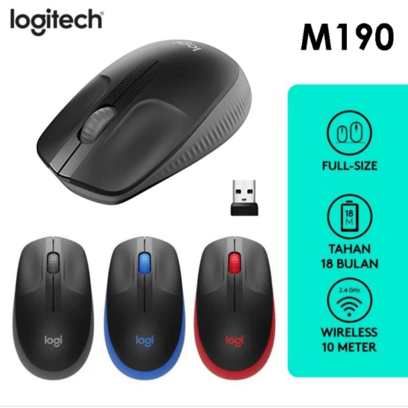Jual MOUSE LOGITECH M190 WIRELESS ORIGINAL | Shopee Indonesia