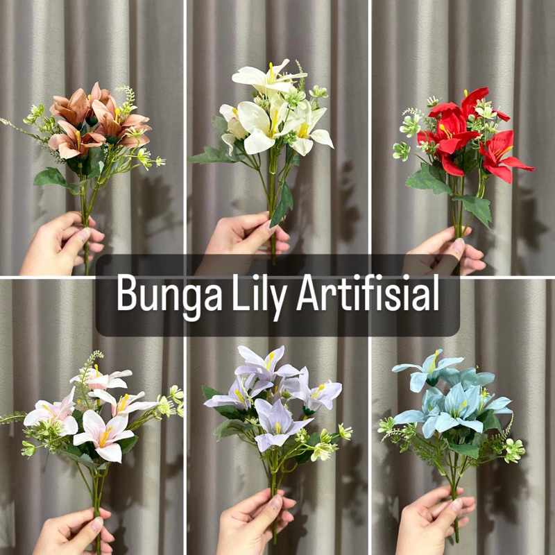 Jual Bunga Lily Artificial / Bunga Palsu / Kering / Plastik Mini Murah ...