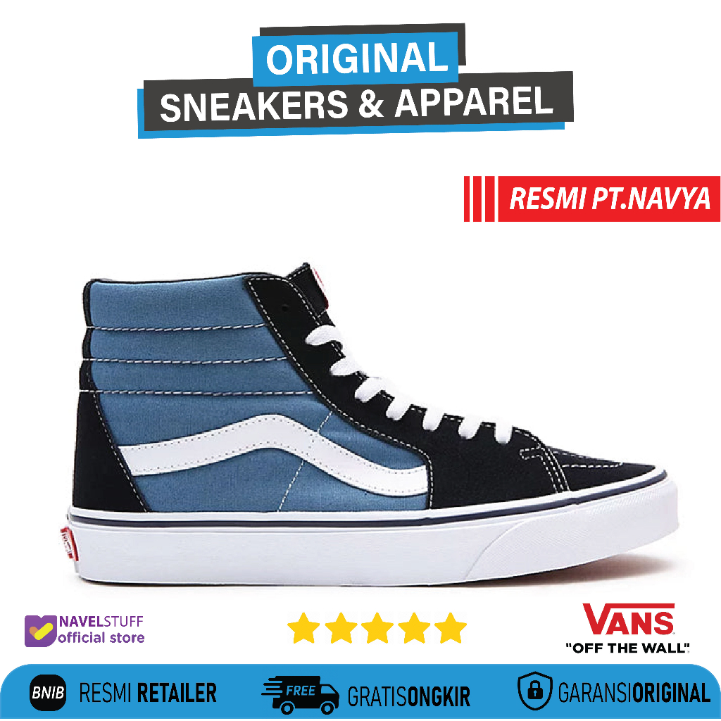 Jual VANS Sk8 Hi Classic Core Navy White Sepatu Original Resmi BNIB (PT.Navya) | Shopee Indonesia