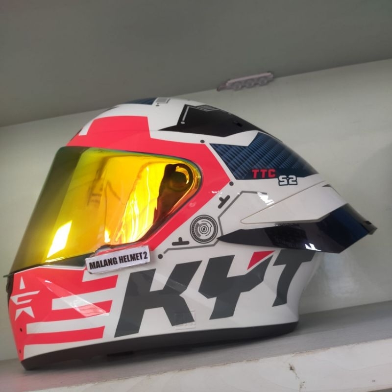 Jual Helm Full Face KYT TT Course Fuselage Red Yellow ongkir termurah 2 kg | Shopee Indonesia
