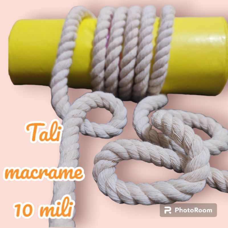 Jual tali katun macrame 10 mili / tali macrame cream | Shopee Indonesia