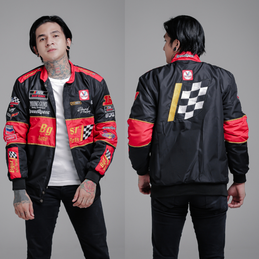 Jual Jaket Pria Nascar Racing Jacket Sunmori Touring Motor Windbreaker Adem Merah Hitam | Shopee ...