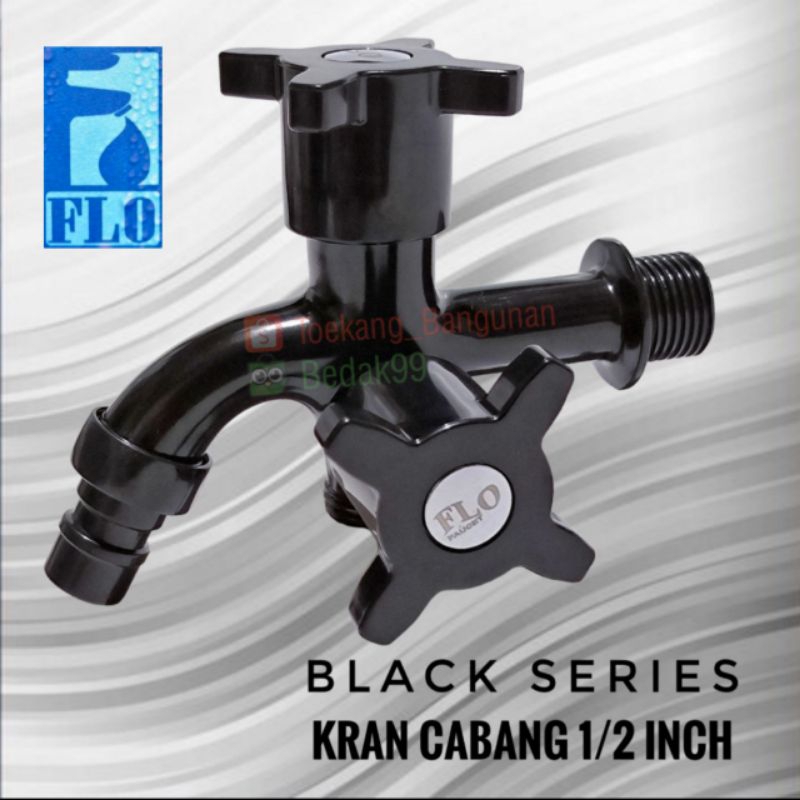 Jual FLO Kran Cabang Kran Double Shower Black | Shopee Indonesia