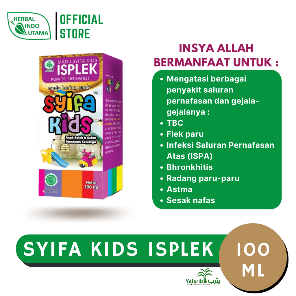 Jual Madu Anak - Syifa Kids Isplek / Ispa Dan Flek Paru, Syifakids Tbc ...
