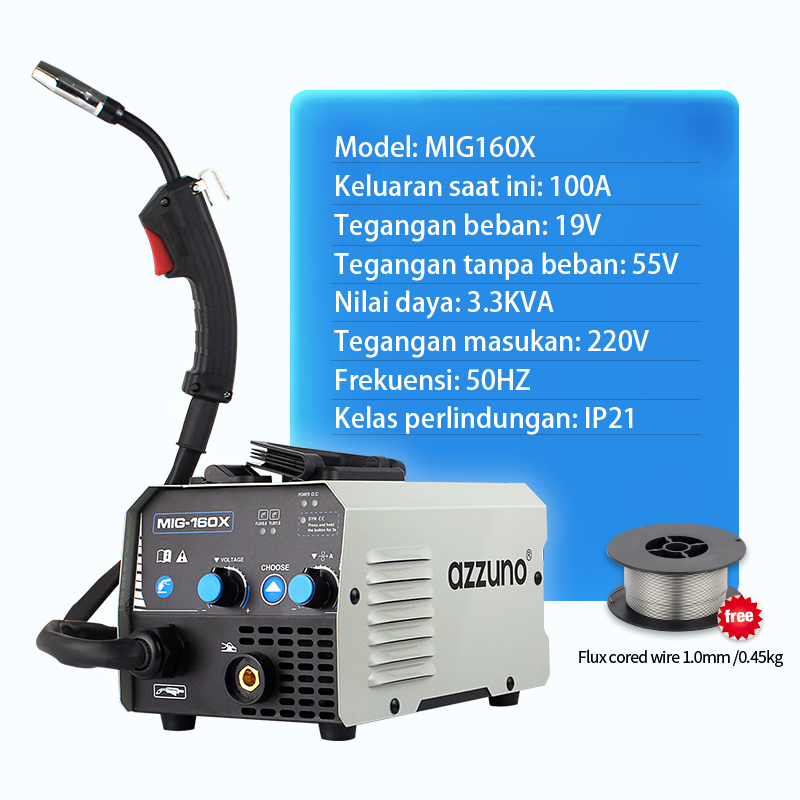 Jual AZZUNO Mesin las mma/mig tanpa gas 2 in 1 mesin las listrik ...