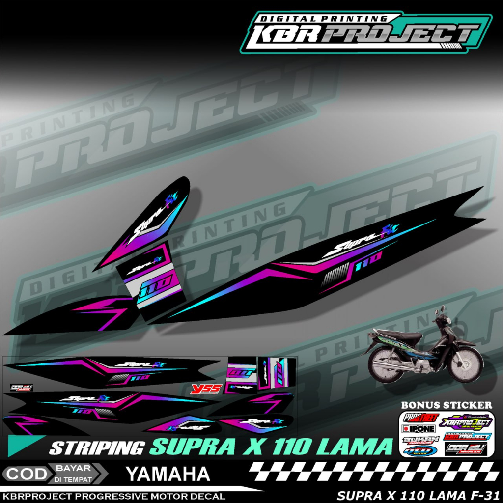 Jual SUPRA X 110 LAMA STIKER SRTIPING PREMIUM MOTOR KEREN STIKER LIS ...
