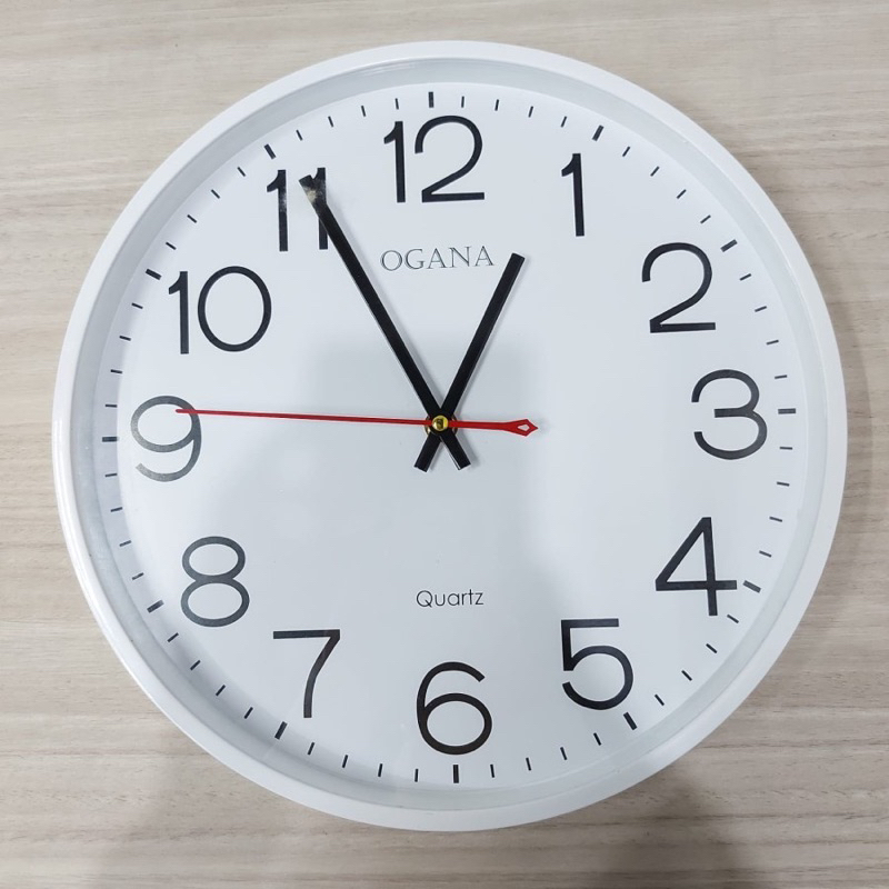 Jual WALL CLOCK JAM DINDING STANDARD OGANA QUARTZ 30 CM PUTIH STANDART ...