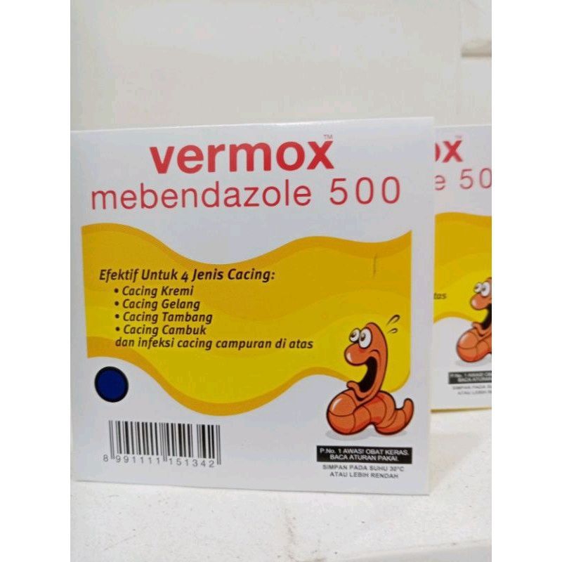 Jual Vermox 500mg / Obat cacing / cacingan / Obat cacing rasa buah ...
