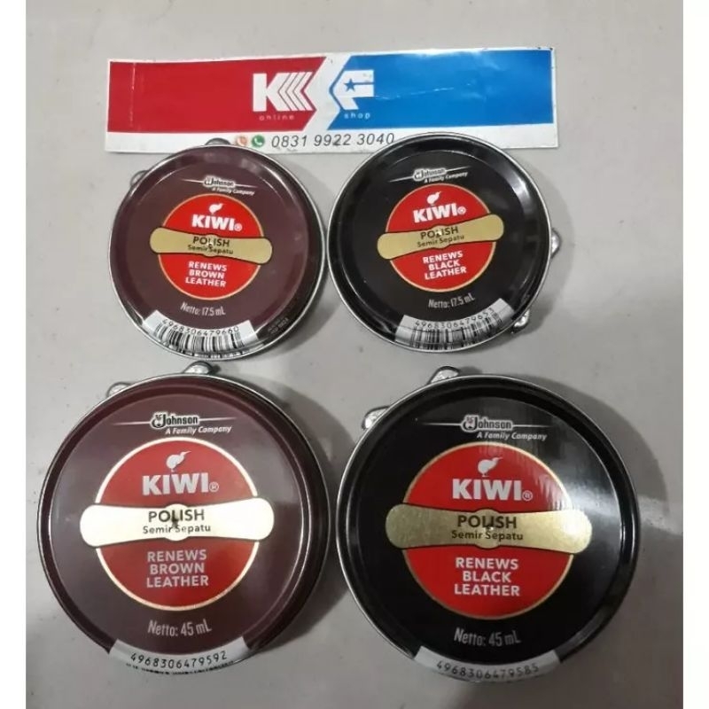 Jual Semir Sepatu Kiwi shoe Polish Besar 45ml 17,5ml Lengkap + Sikat semir sepatu | Shopee Indonesia