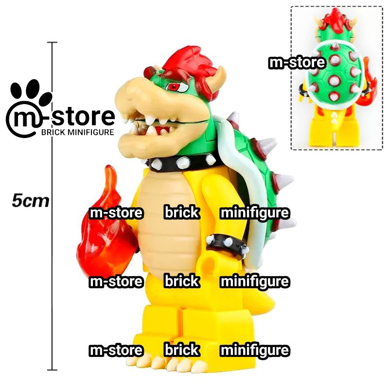 Jual brick super mario bros bowser king koopa mini toy figure | Shopee ...