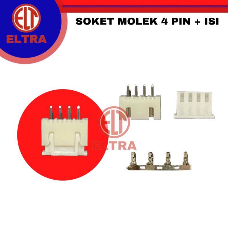 Jual Soket molek molex 2510 2p 3p 4p 5p 6p 7p 8p pin / 1 set + isi komplit white housing ...