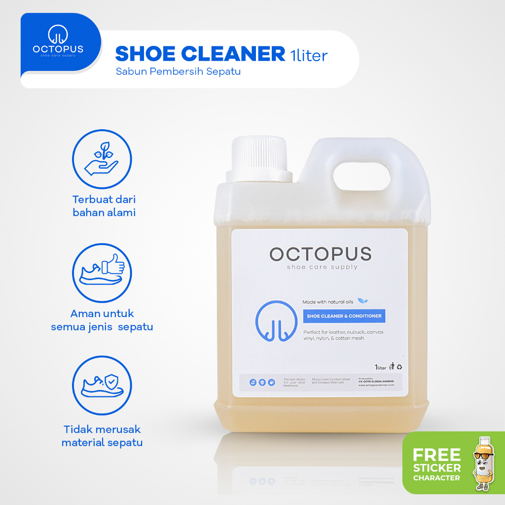 Jual Octopus Shoes Cleaner - Cairan Sabun cuci Pembersih Sepatu Tas ...