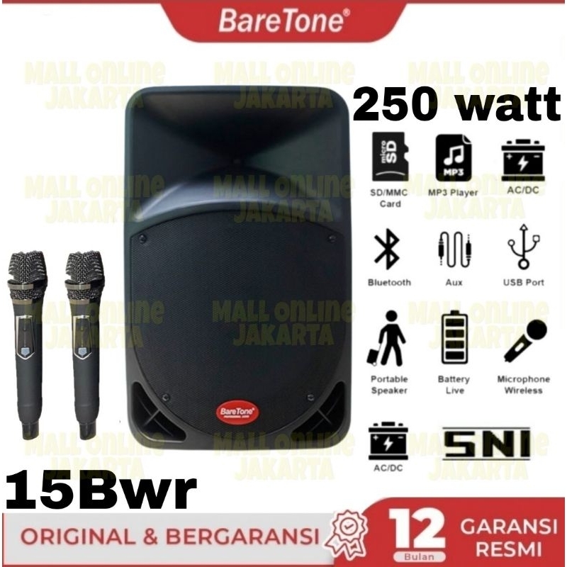 Jual BWR 15 MULTI CHANNEL BARETONE SPEAKER PORTABEL 1515 BWR 15 inch | Shopee Indonesia