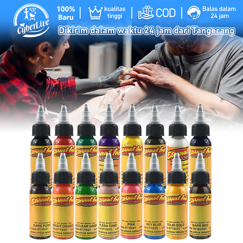 Jual 16 Warna Tinta Tato Set 30ml Pigment Tato Sulam Pewarna Tato Kulit ...