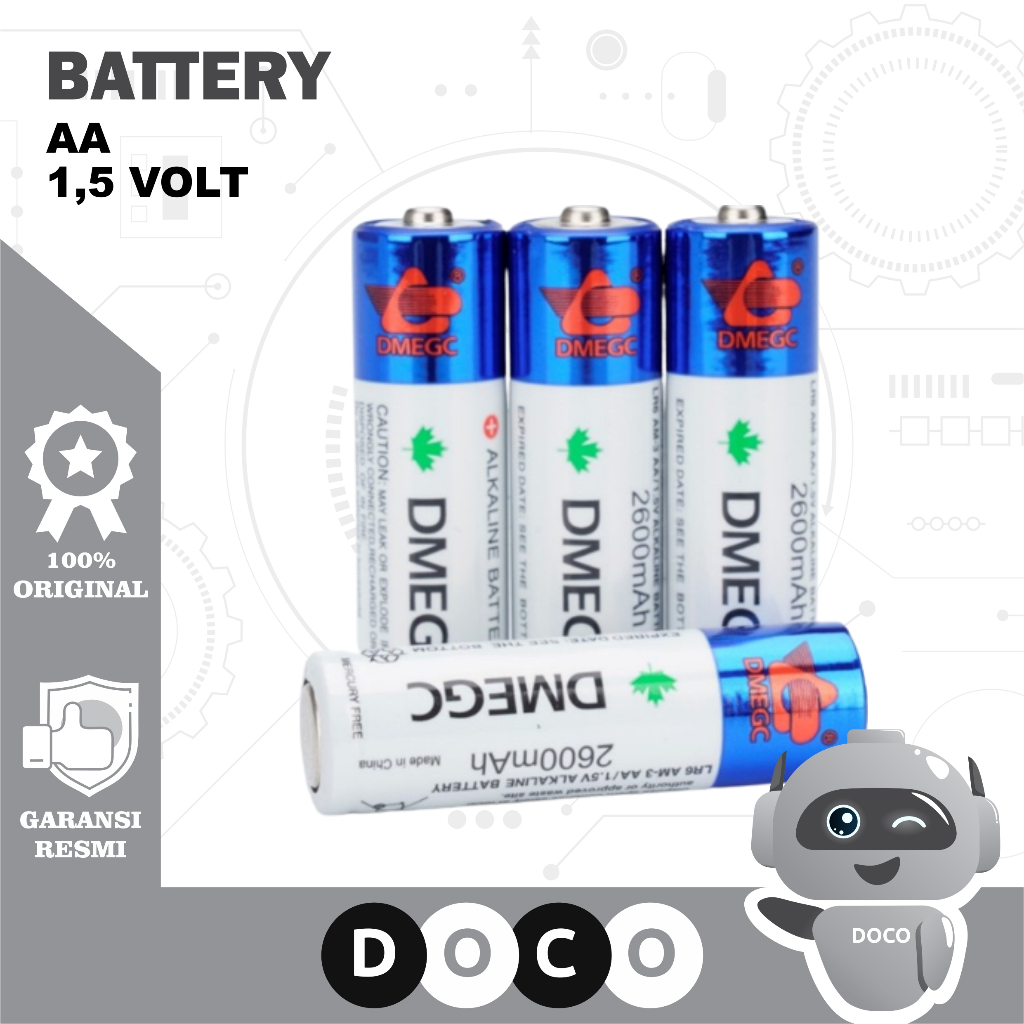 Jual Battery DMEGC AA Batu Baterai Batrai Batre Alkaline A2 2600 mah 1 ...