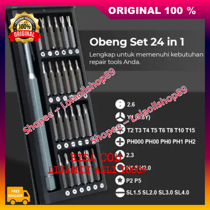 Jual Obeng Set 24 in 1 Obeng Set Elektrtonik Obeng Service Komputer ...