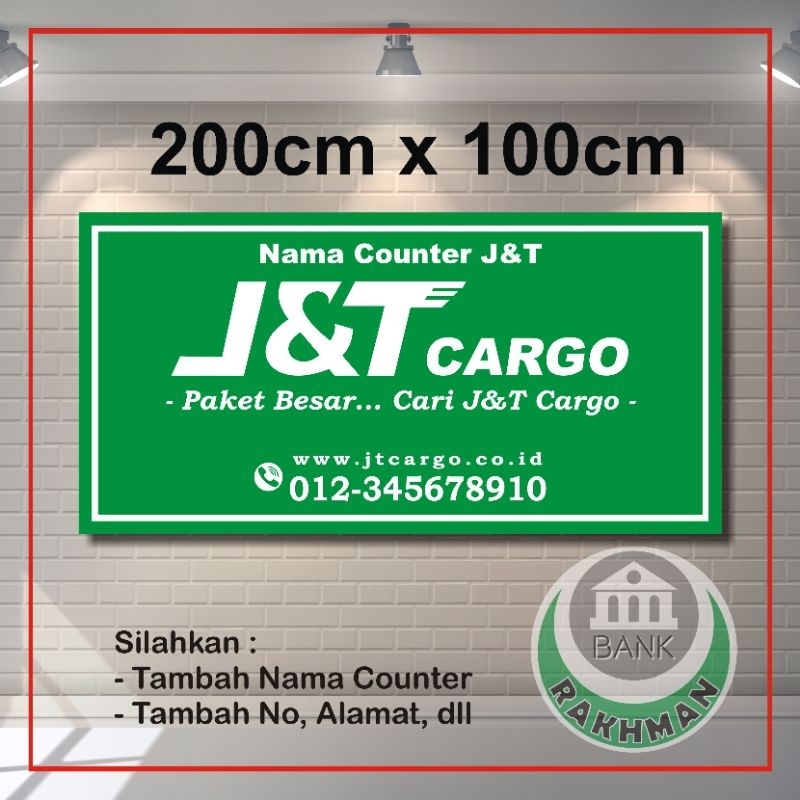 Jual SPANDUK BANNER JNT CARGO UKURAN 200CM X 100CM | Shopee Indonesia