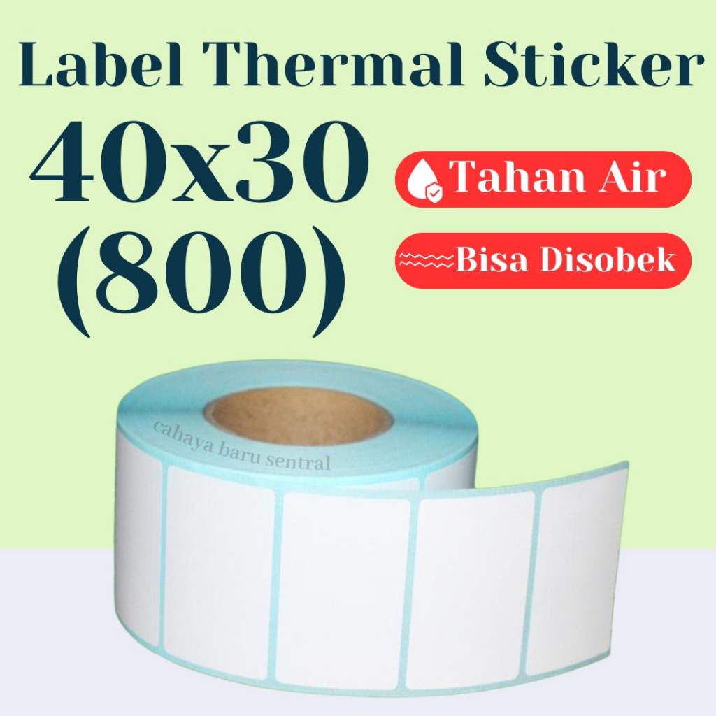 Jual Label Thermal 50x30mm - 50x30 & 60X40mm (1 LINE) Kertas Sticker ...